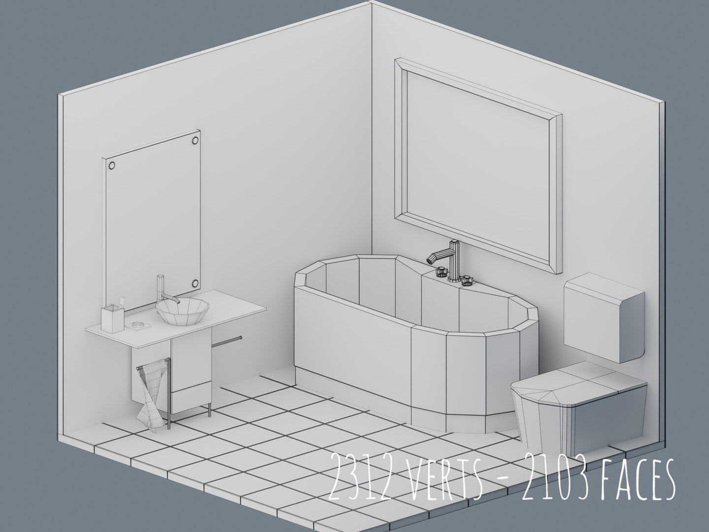 3D model bathroom low-poly pack - TurboSquid 1640027