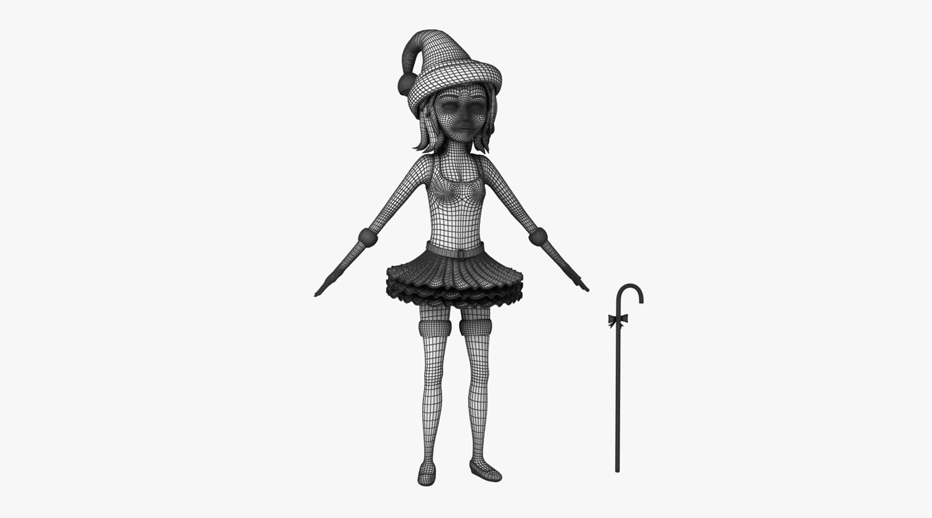 Jill Christmas Elf Rigged 3d Model