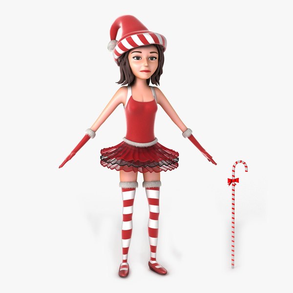 jill christmas elf rigged 3d model
