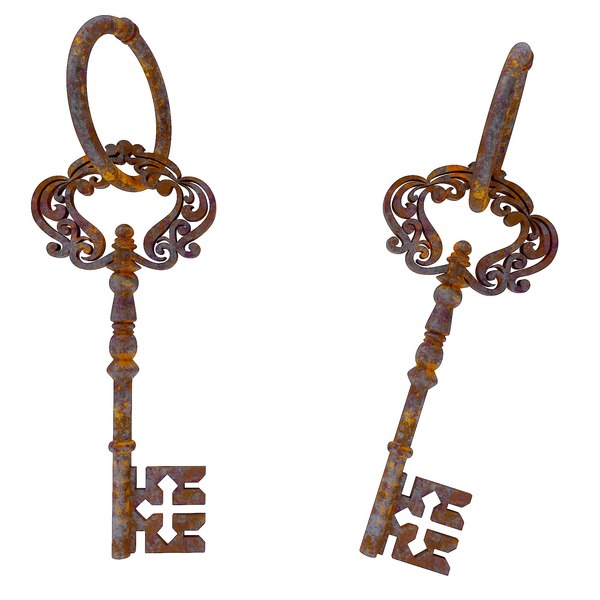 Antique door key 3d model 3D model - TurboSquid 1986973