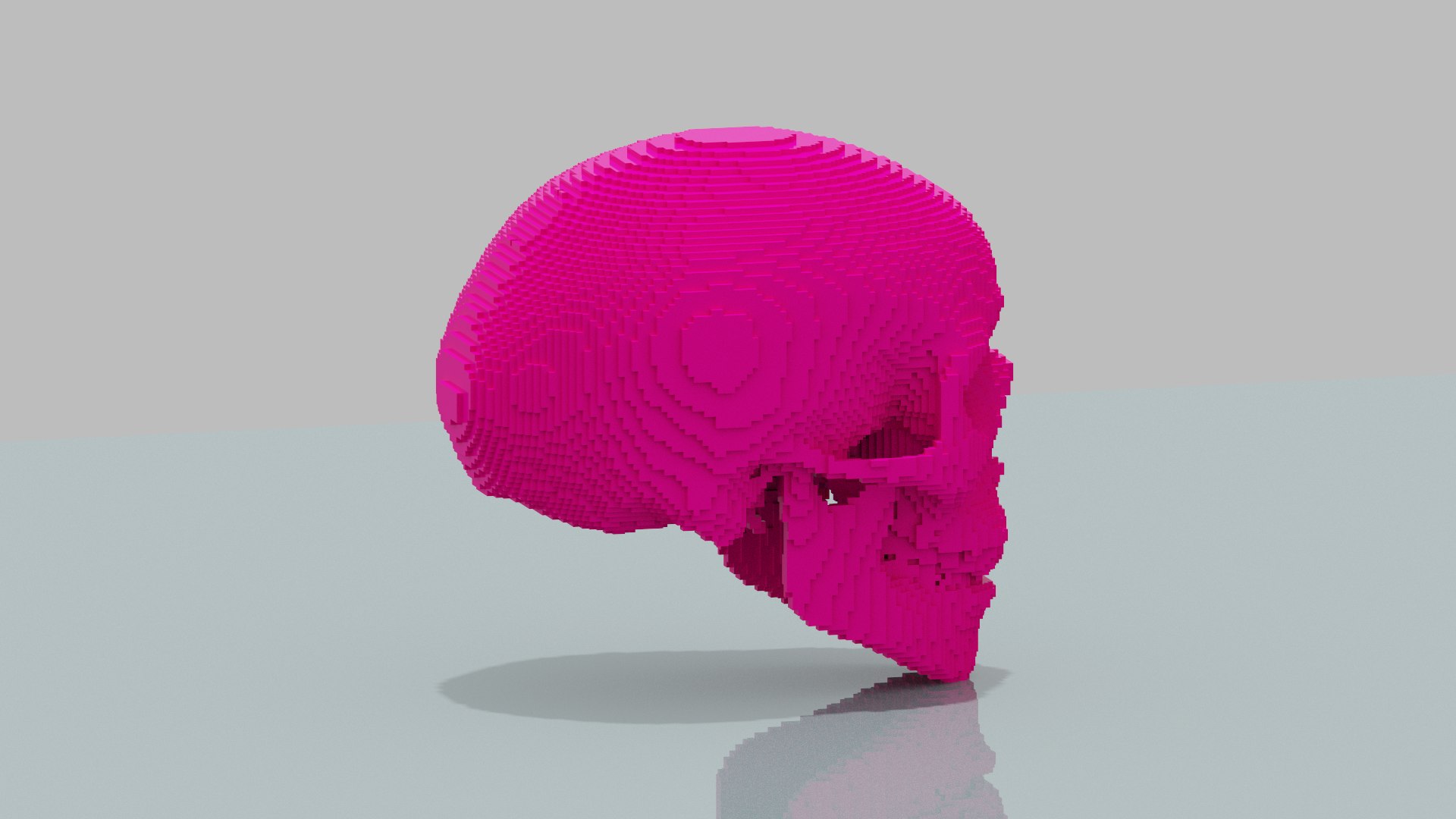 3D Pink Voxel Skull Model - TurboSquid 2119646