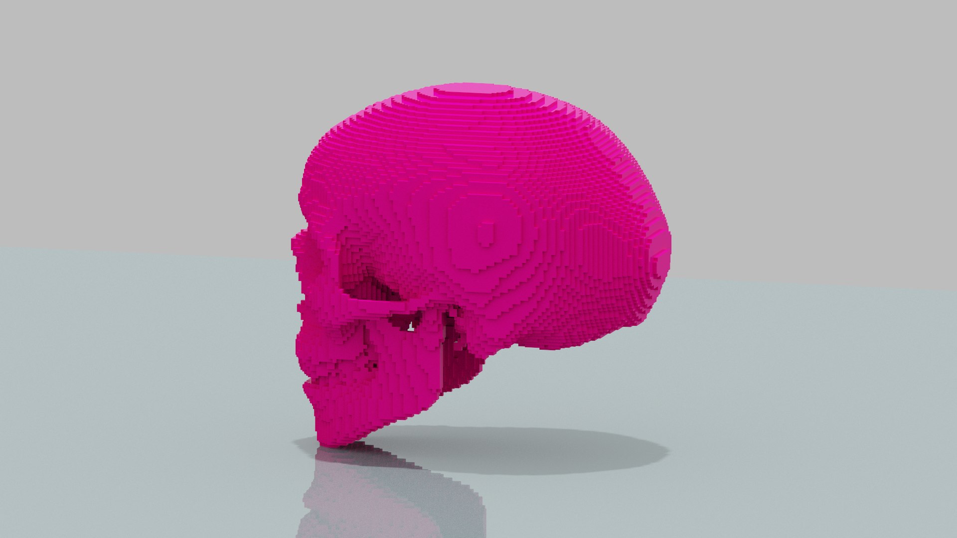 3D Pink Voxel Skull Model - TurboSquid 2119646