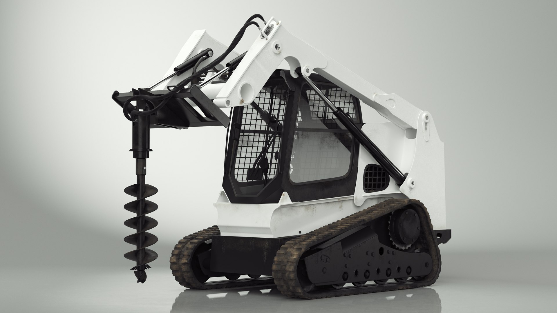 3D Compact Tracked Loader With Auger - TurboSquid 2197341