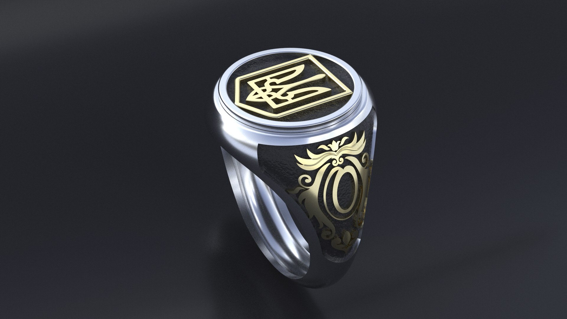 3D Ring With Symbols Of The Army Of Ukraine - TurboSquid 1986122