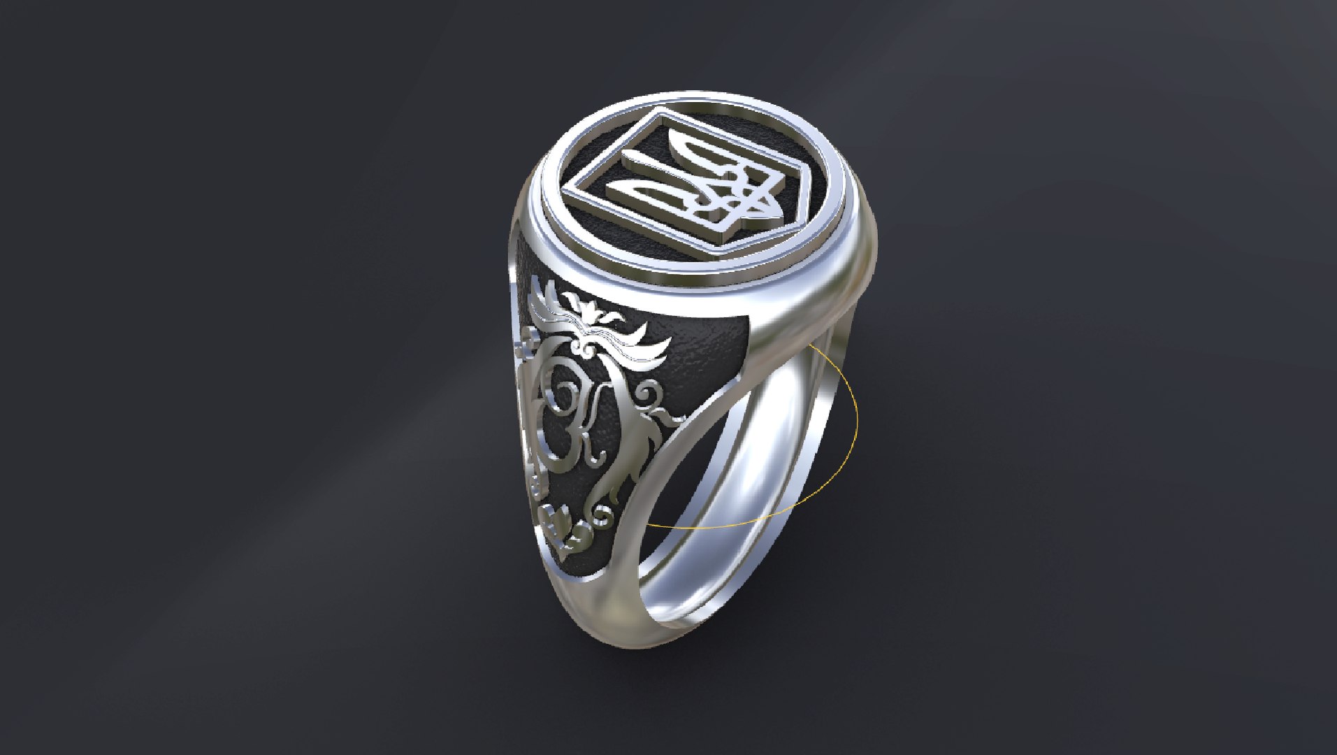 3D Ring With Symbols Of The Army Of Ukraine - TurboSquid 1986122