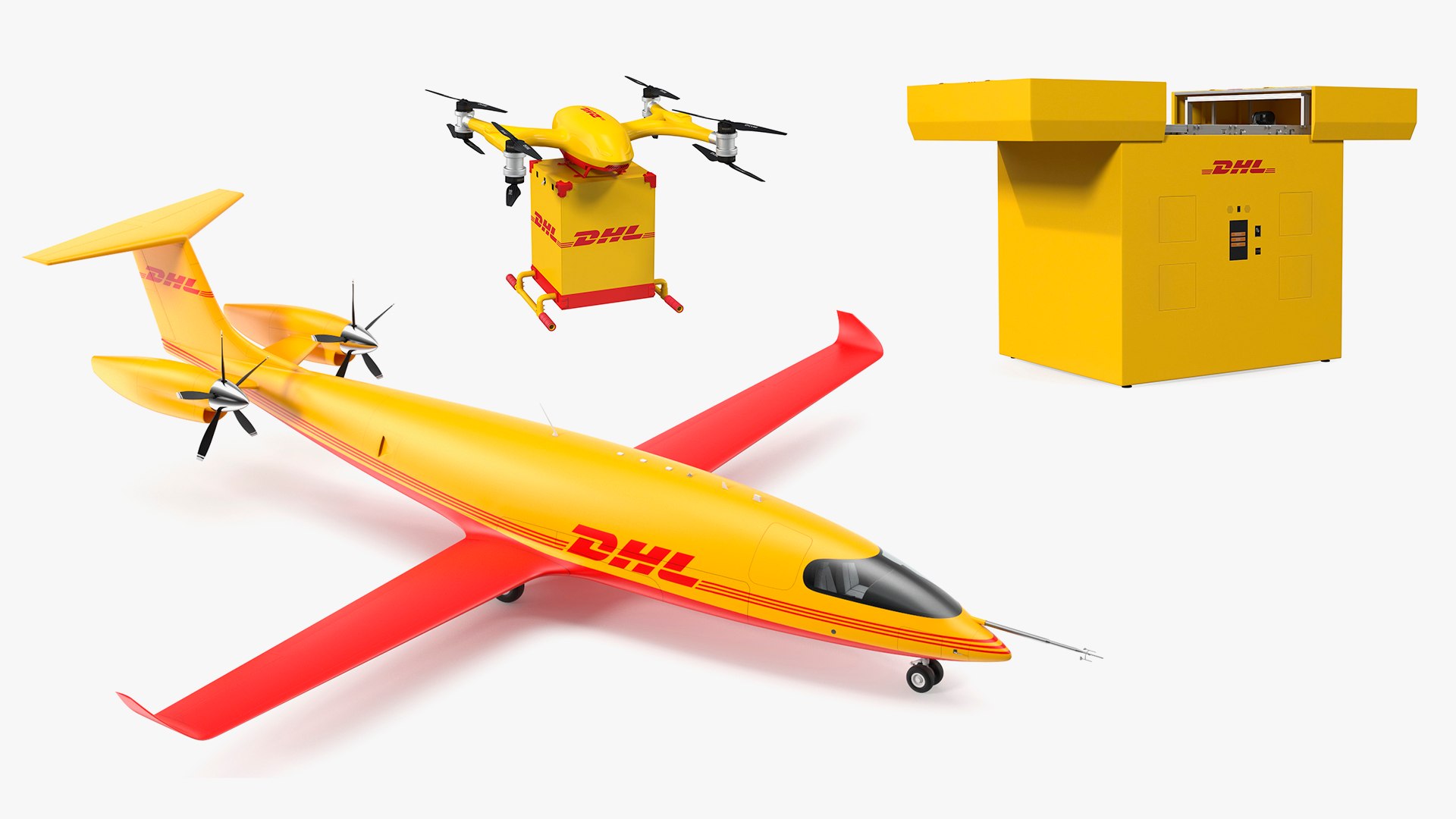 DHL Express Delivery Collection 2 3D model - TurboSquid 2142733