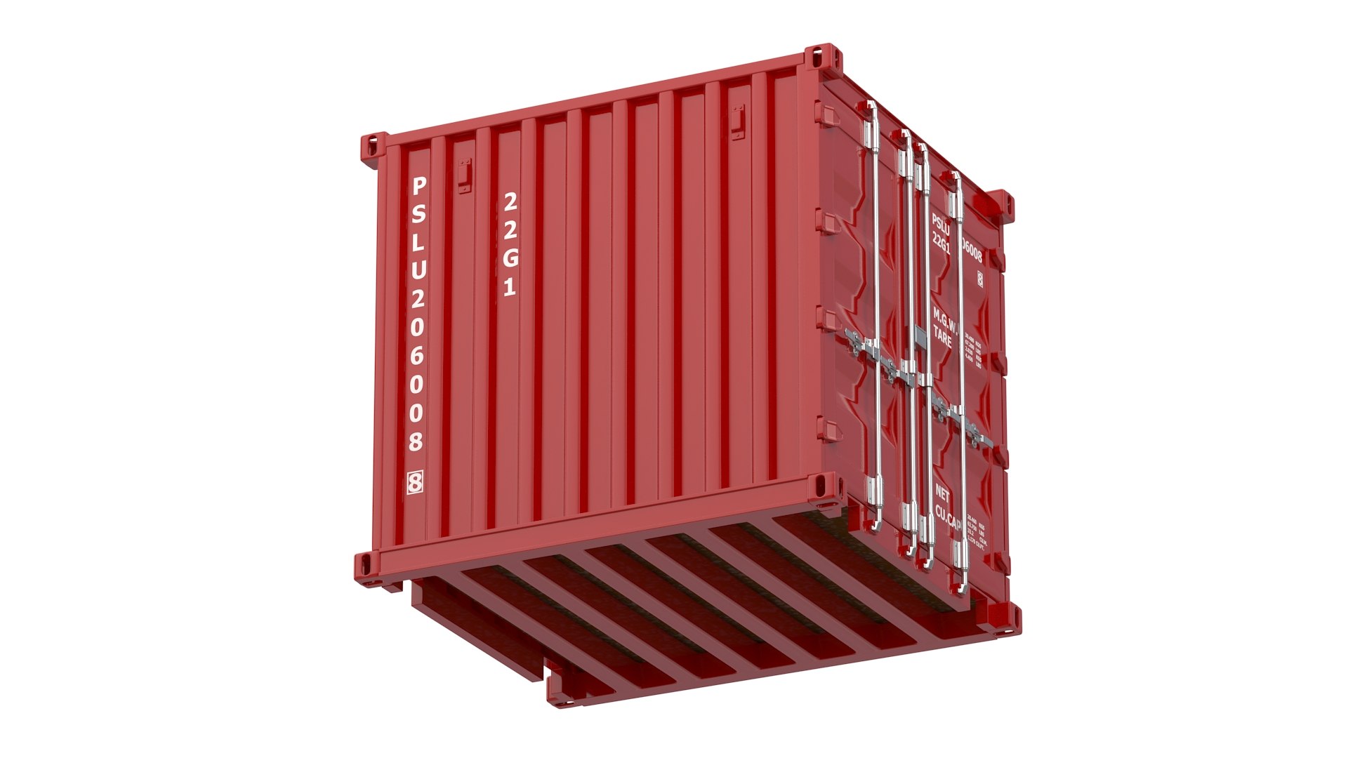 8ft Shipping Container Red 3D - TurboSquid 2347359