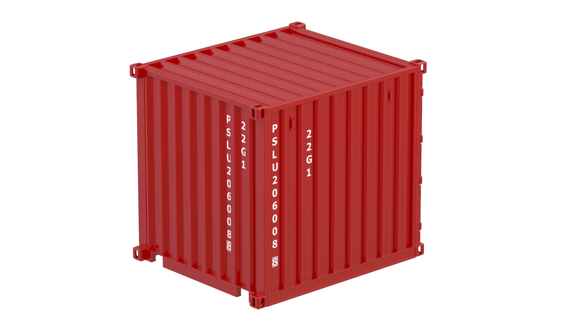 8ft Shipping Container Red 3D - TurboSquid 2347359