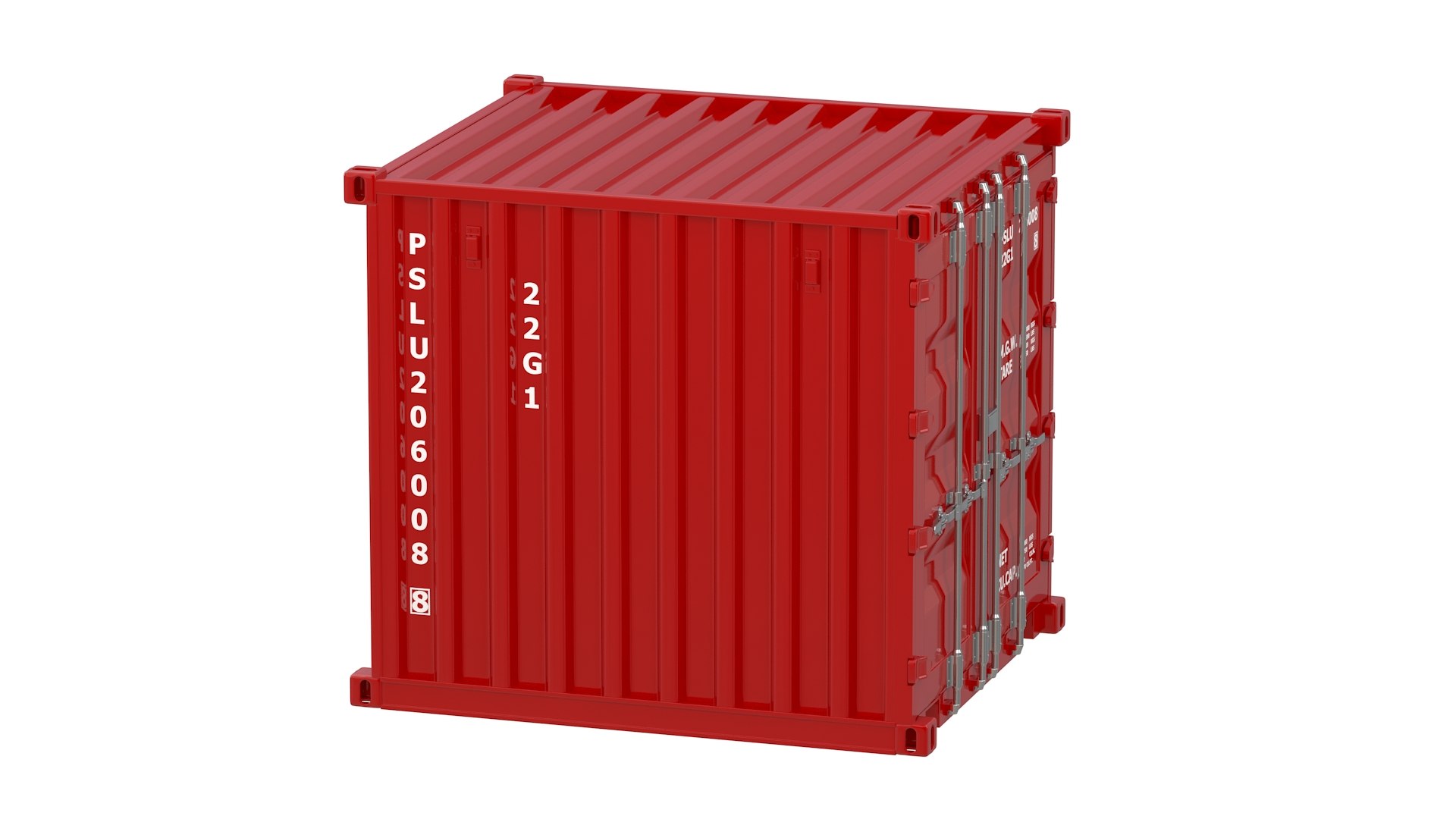 8ft Shipping Container Red 3D - TurboSquid 2347359