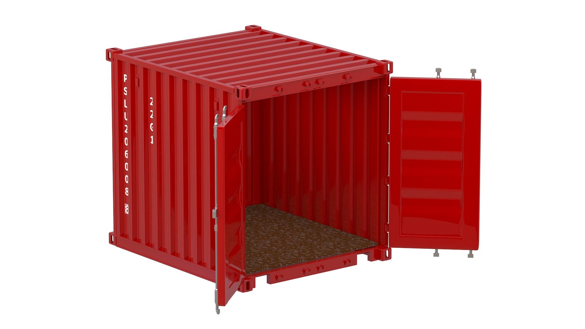 8ft Shipping Container Red 3D - TurboSquid 2347359