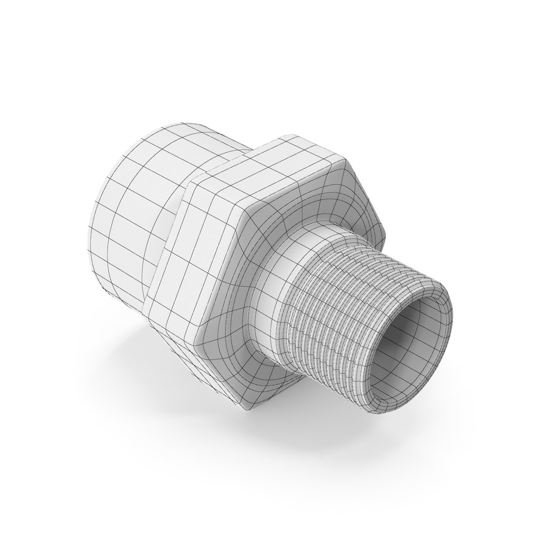 3D Male Threaded Union Model - TurboSquid 2159736