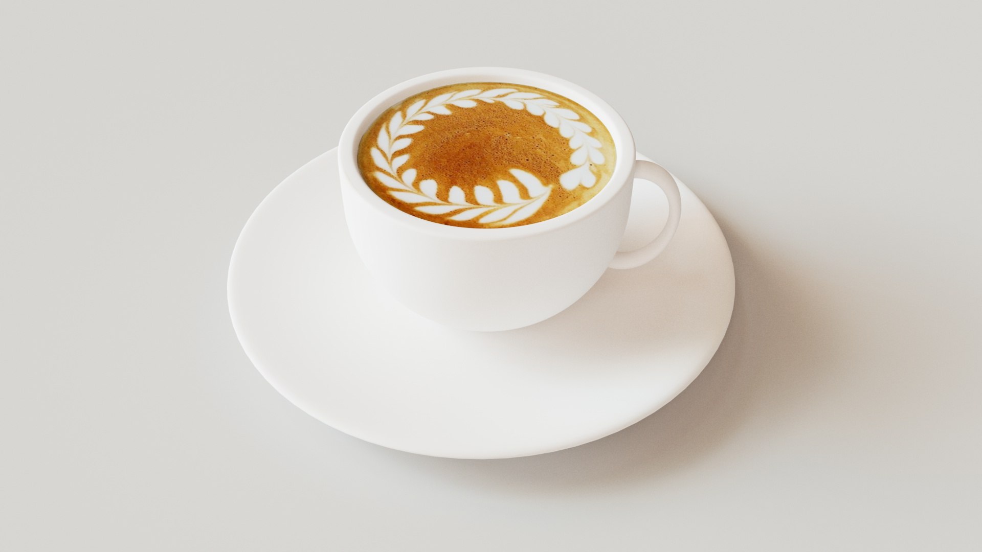 3D Cafe Coffee With Pattern 2 - Includes Simple Drag And Drop Texture ...