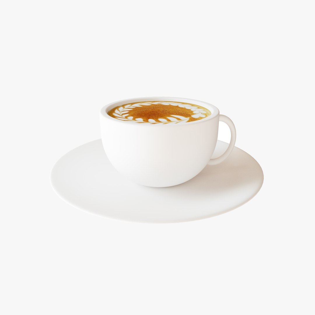 3D Cafe Coffee with Pattern 2 - Includes Simple drag and drop Texture ...