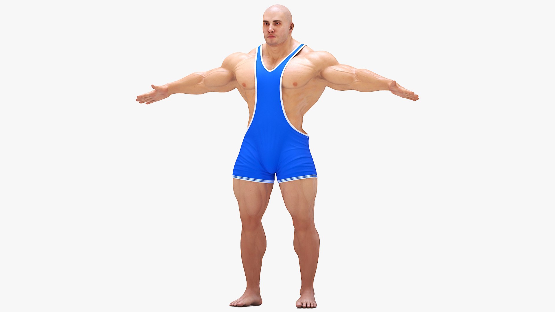 3D Model Bodybuilder In Blue Leotard Rigged For Cinema 4D - TurboSquid ...