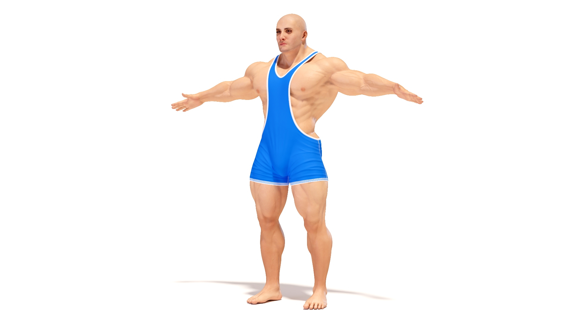 3D Model Bodybuilder In Blue Leotard Rigged For Cinema 4D - TurboSquid ...
