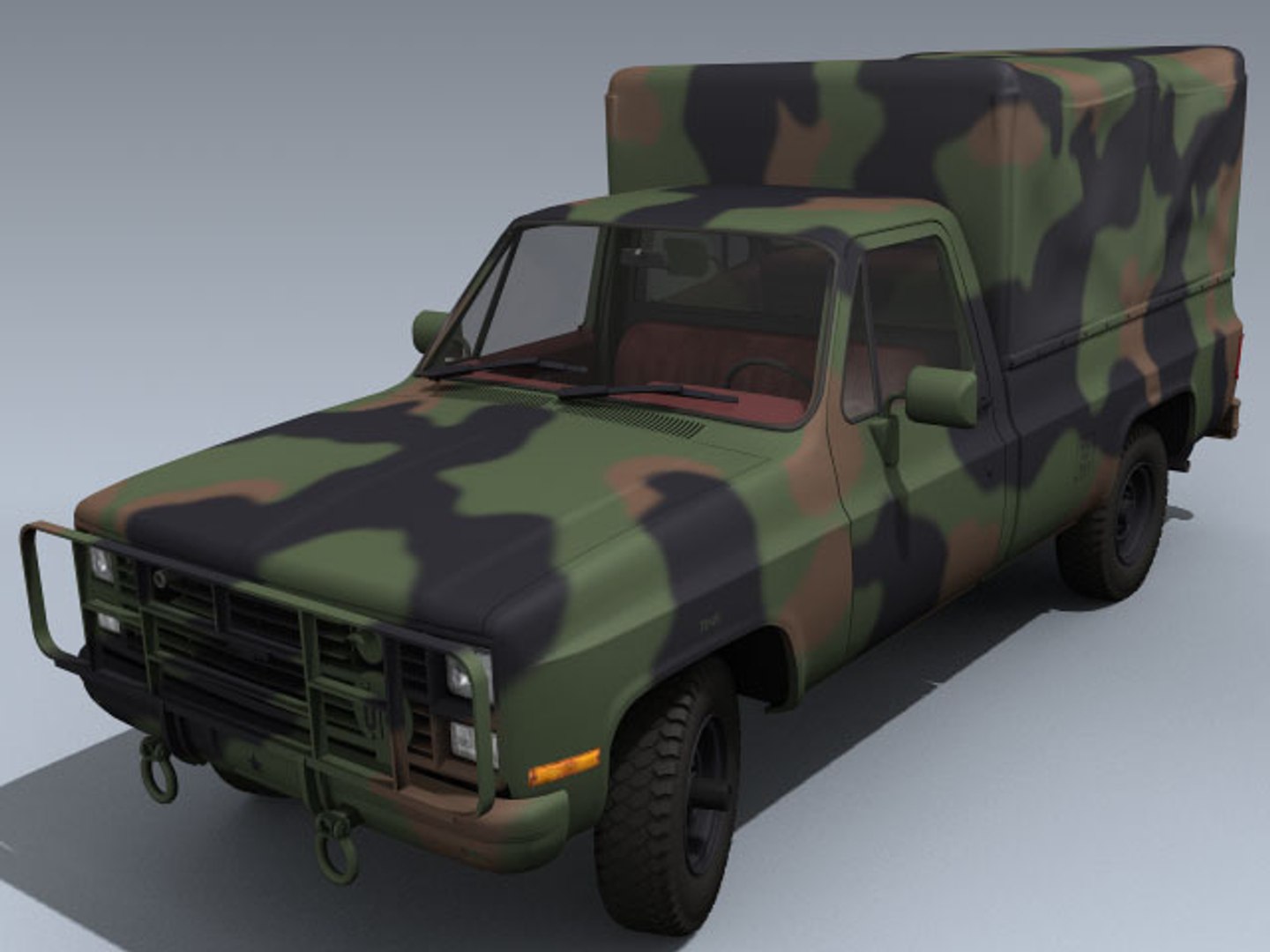 3ds Max Army M1008 Pickup Truck