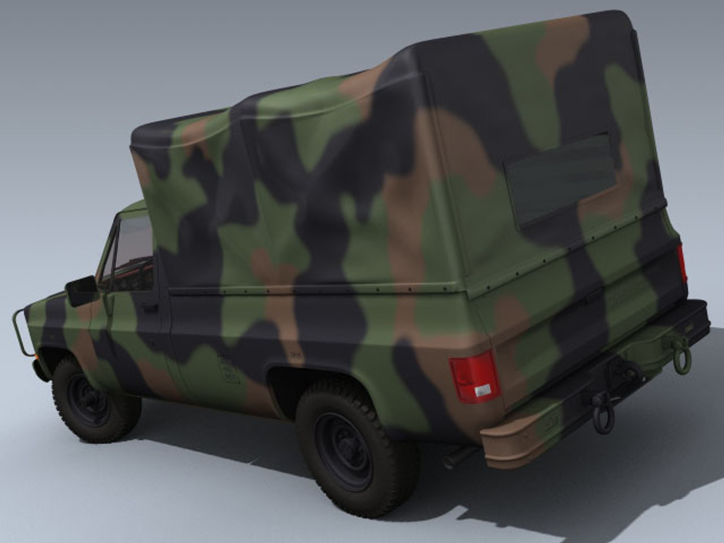 3ds Max Army M1008 Pickup Truck