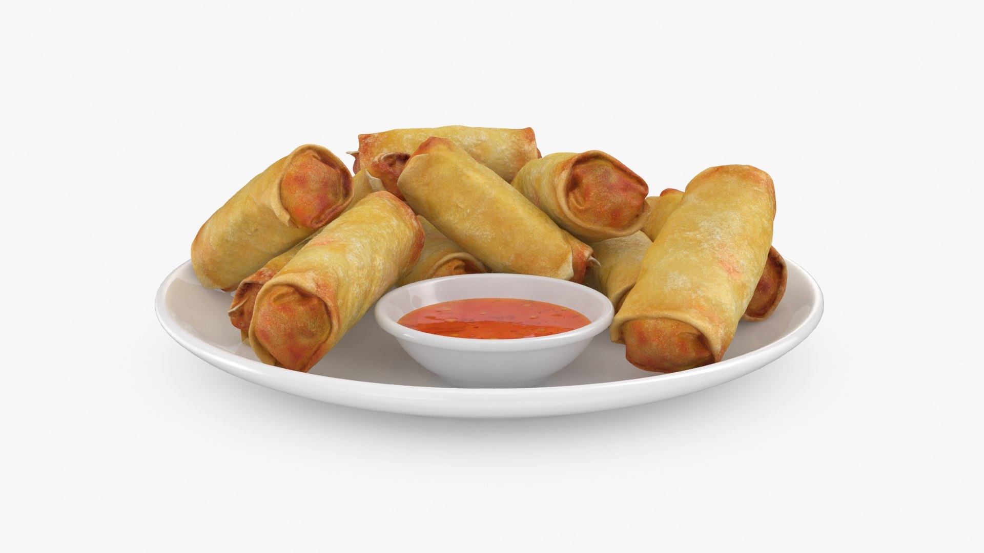 Spring Roll Plate 3D Model - TurboSquid 2161174