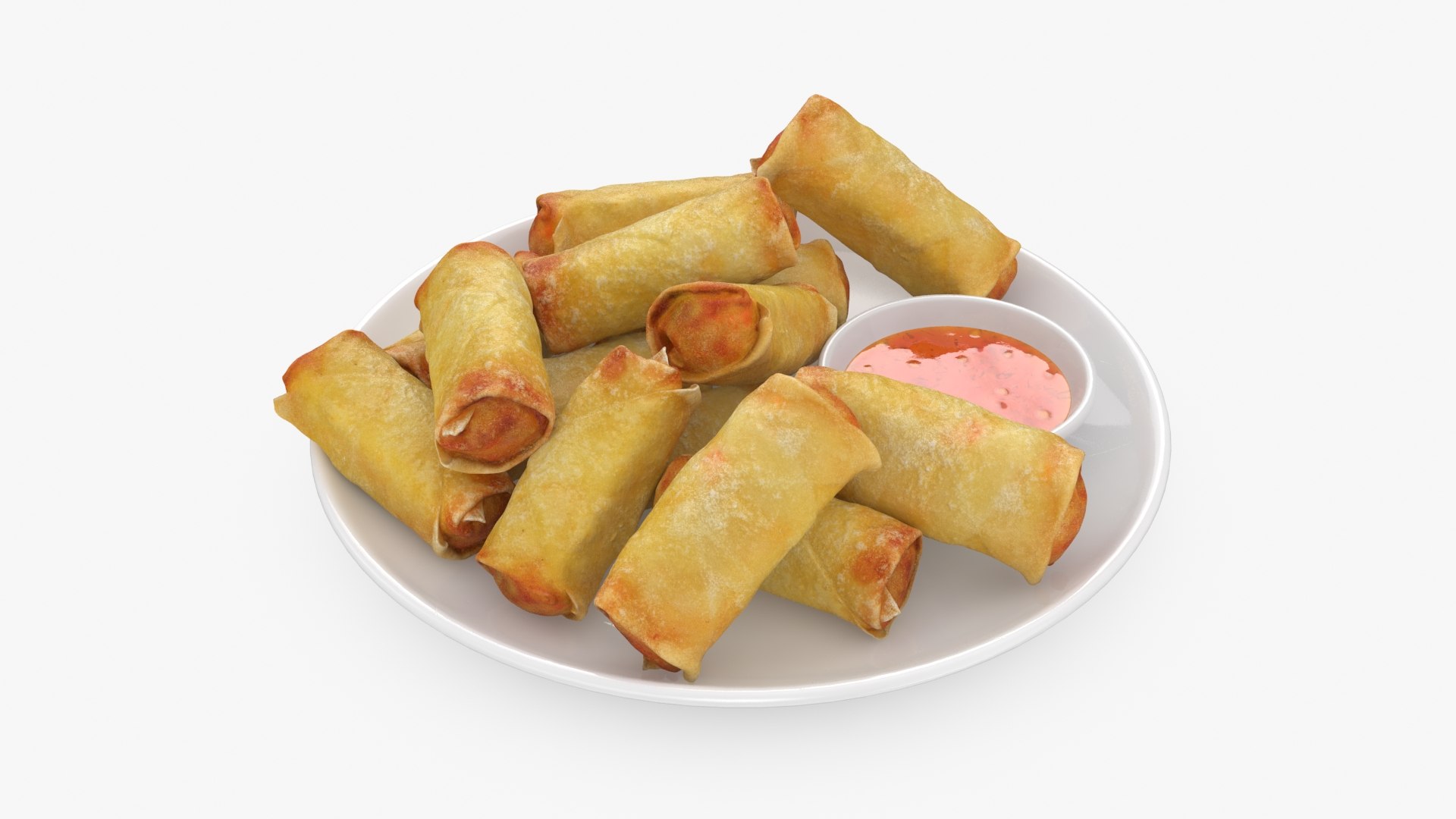 Spring Roll Plate 3D Model - TurboSquid 2161174