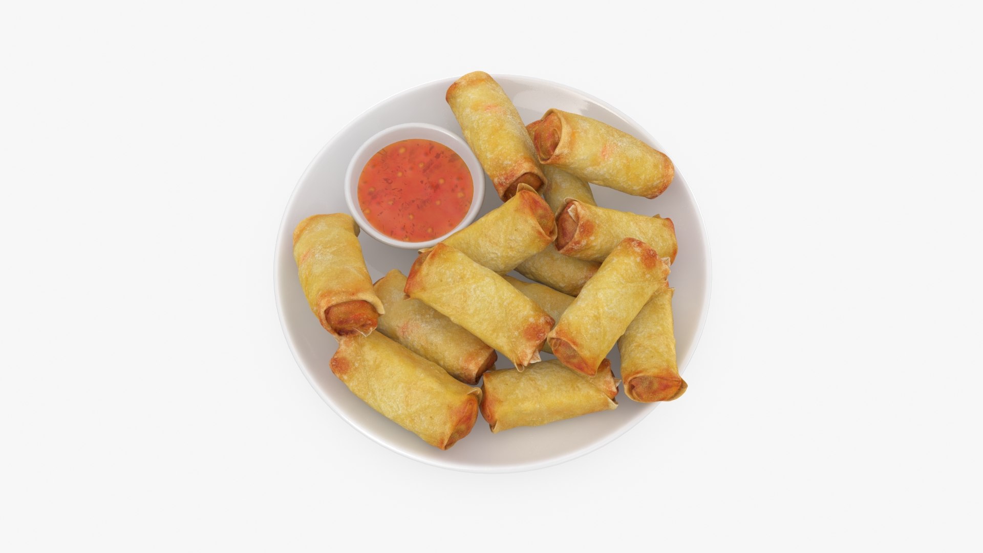 Spring Roll Plate 3D Model - TurboSquid 2161174