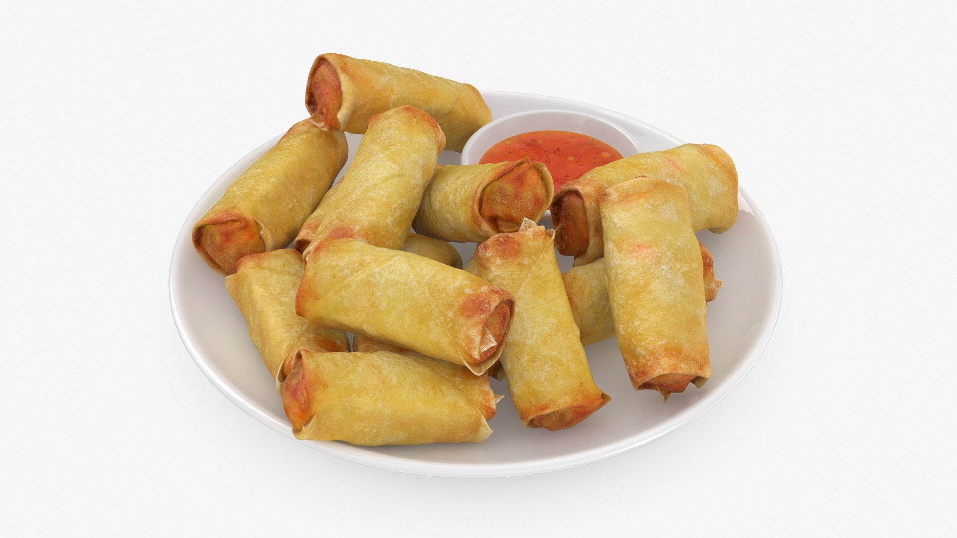 Spring Roll Plate 3D Model - TurboSquid 2161174