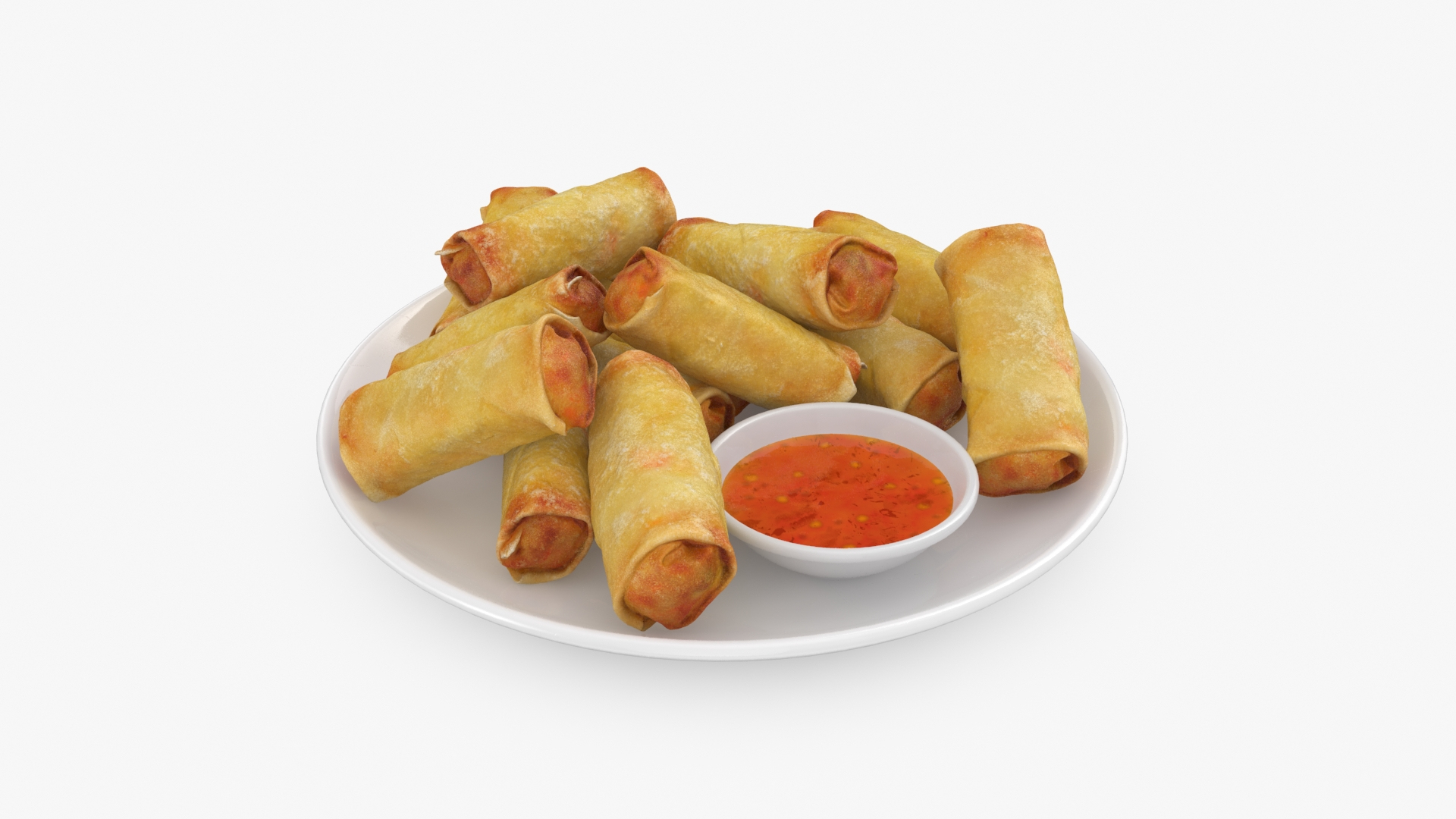 Spring Roll Plate 3D Model - TurboSquid 2161174
