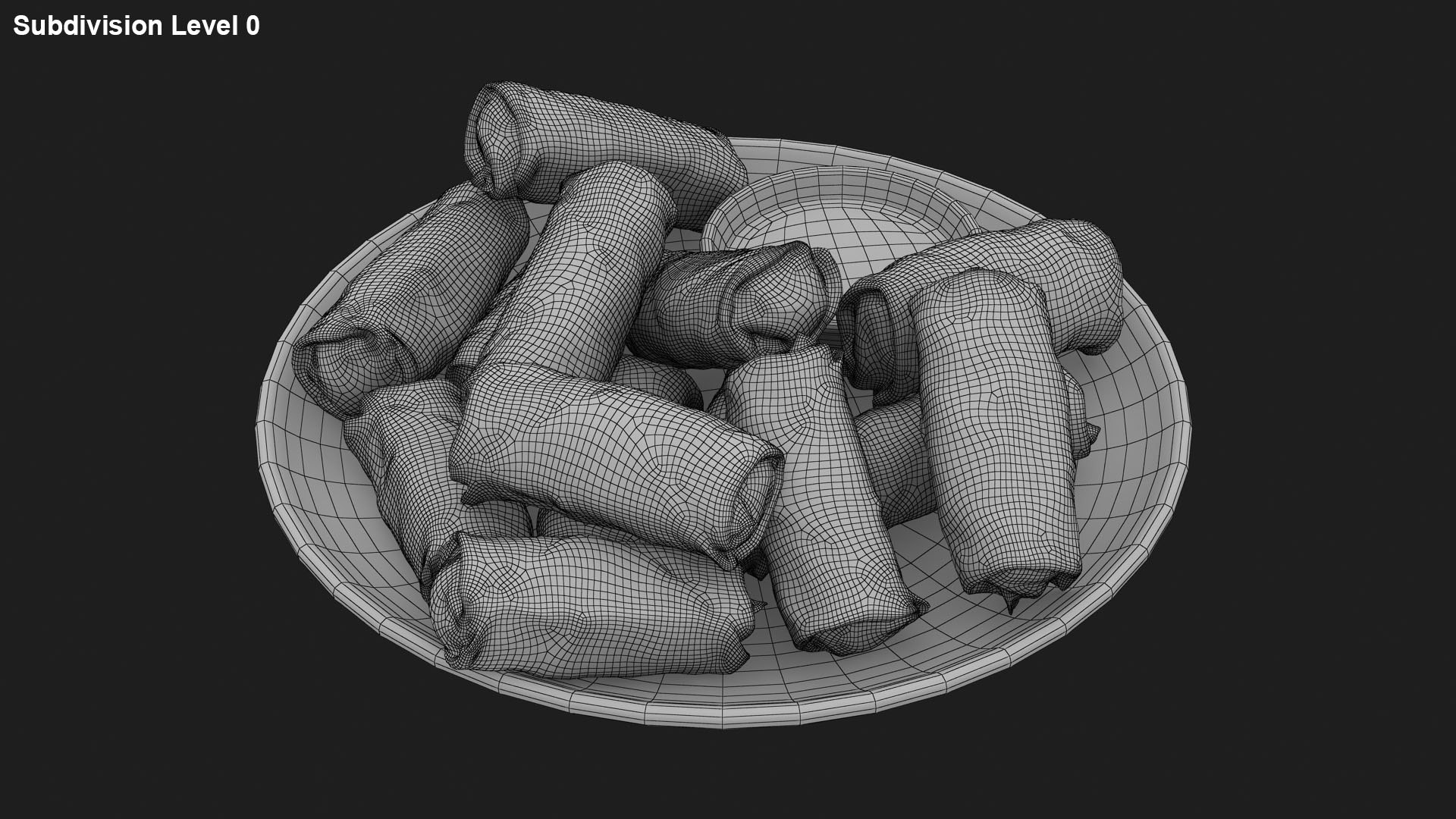 Spring Roll Plate 3D Model - TurboSquid 2161174