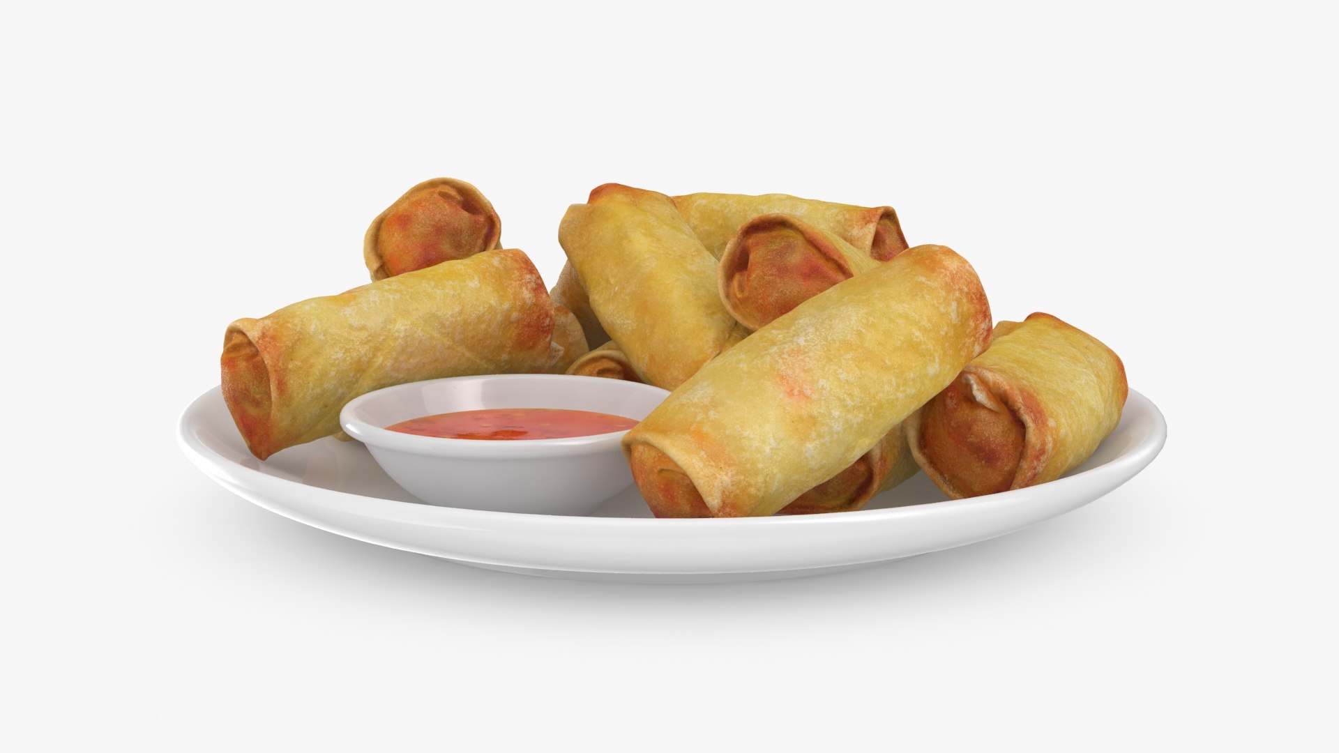 Spring Roll Plate 3D Model - TurboSquid 2161174