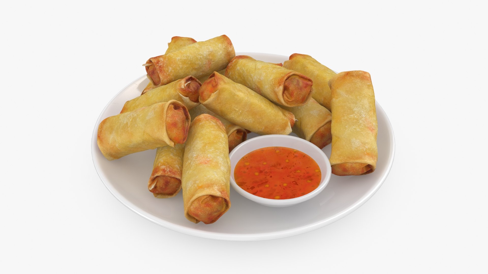 Spring Roll Plate 3D Model - TurboSquid 2161174