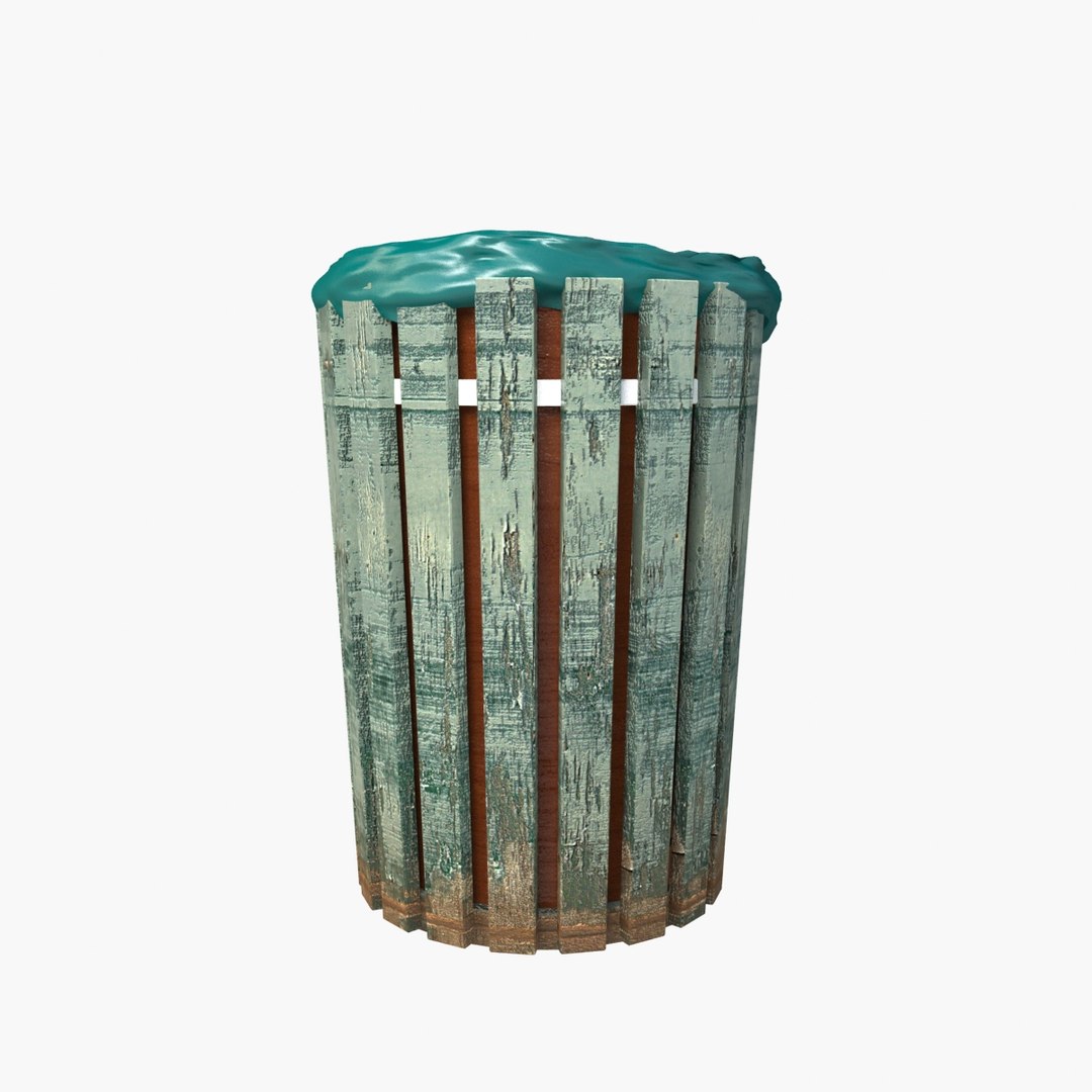 3d Wooden Dustbin