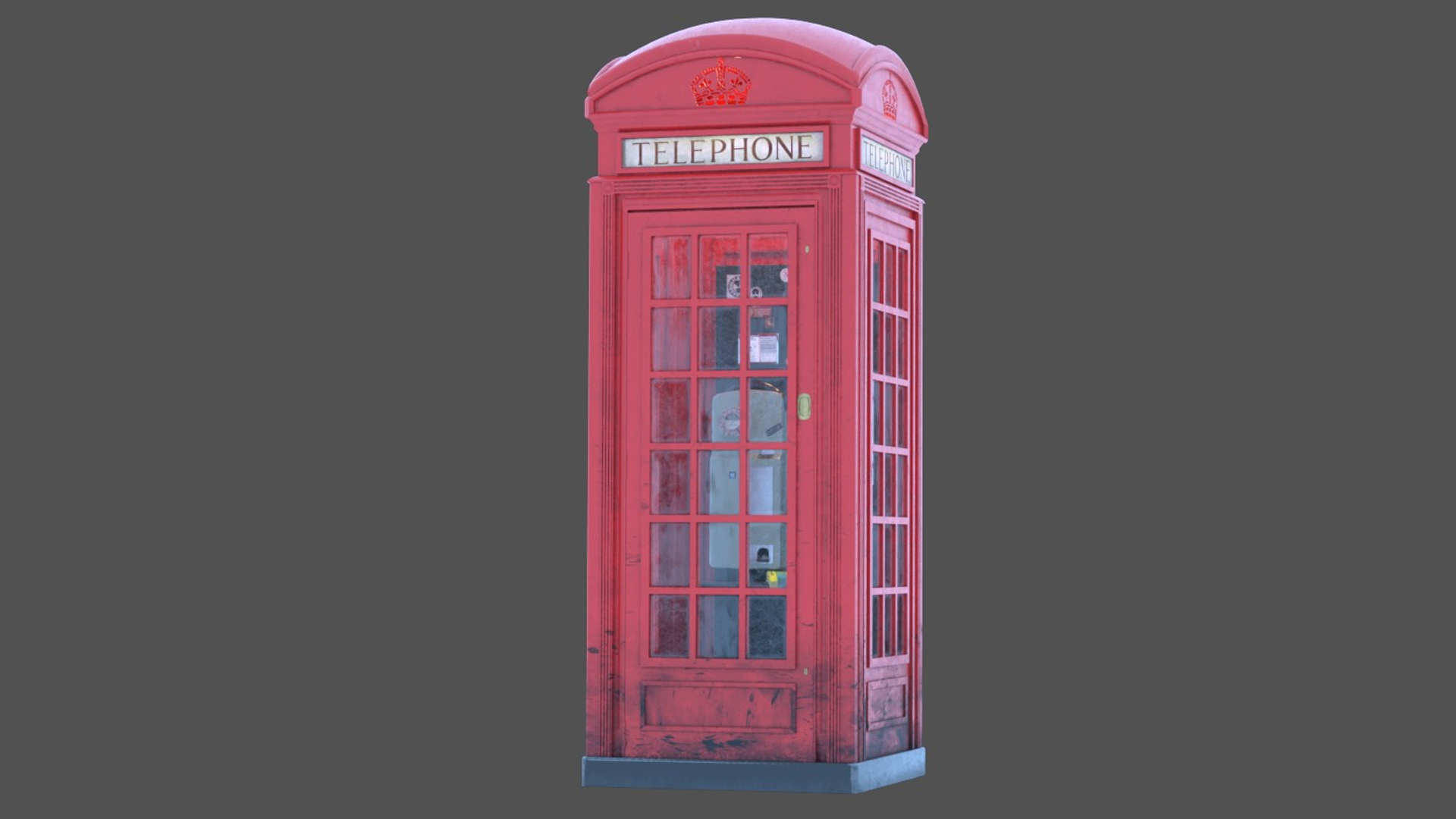UK Phone Box Type K2 PBR 3D Model - TurboSquid 1938334