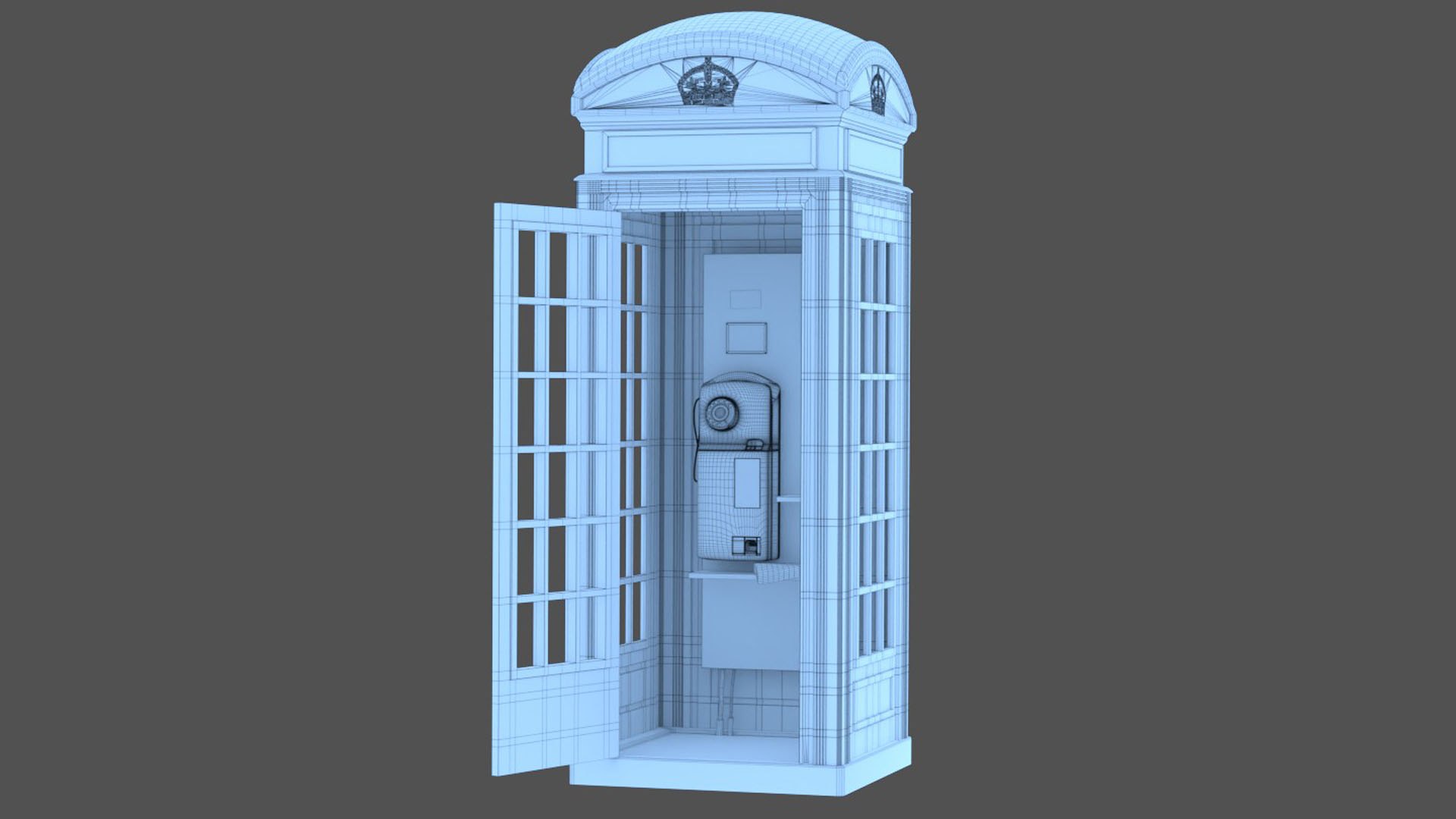 UK Phone Box Type K2 PBR 3D Model - TurboSquid 1938334