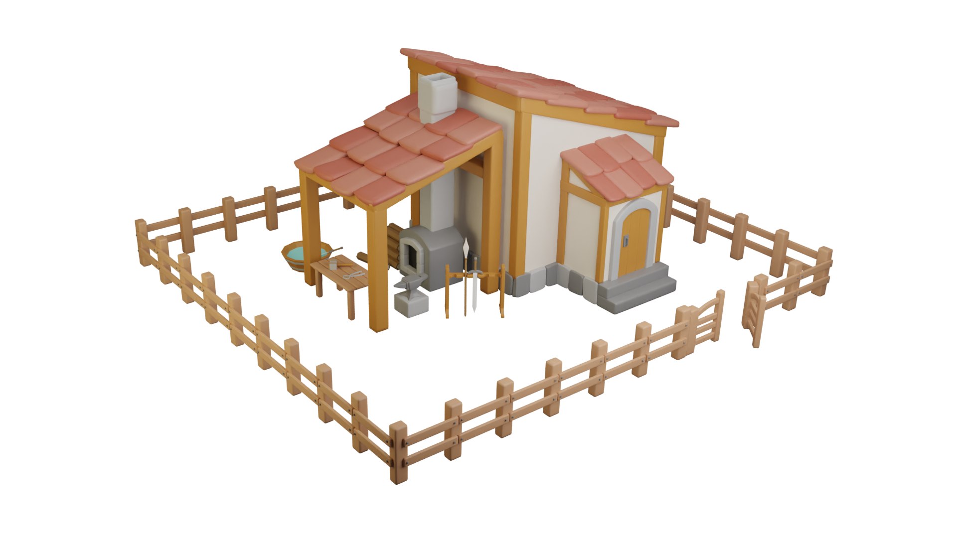 Free Low Poly Blacksmith House 3D Model - TurboSquid 1916139