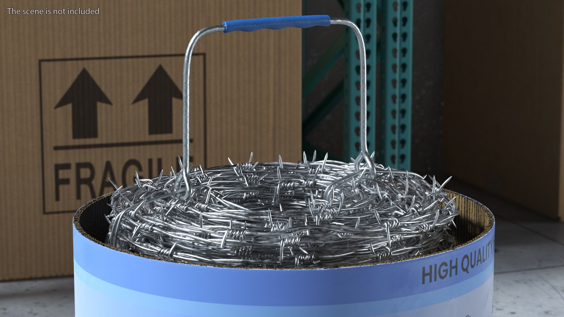 3D Model Barbed Wire In Cardboard Packaging With Handle - TurboSquid ...