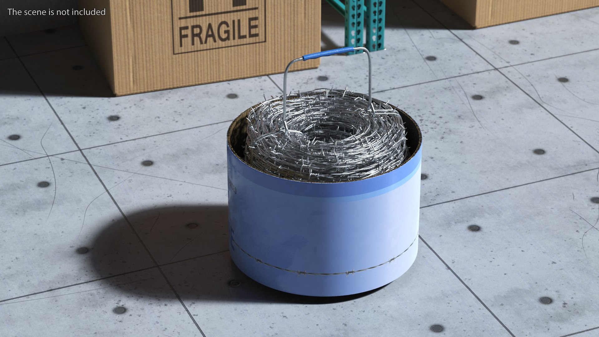3D Model Barbed Wire In Cardboard Packaging With Handle - TurboSquid ...