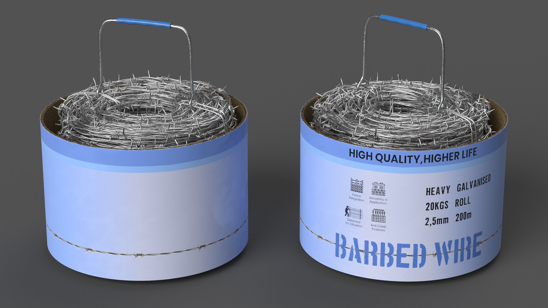 3D Model Barbed Wire In Cardboard Packaging With Handle - TurboSquid ...