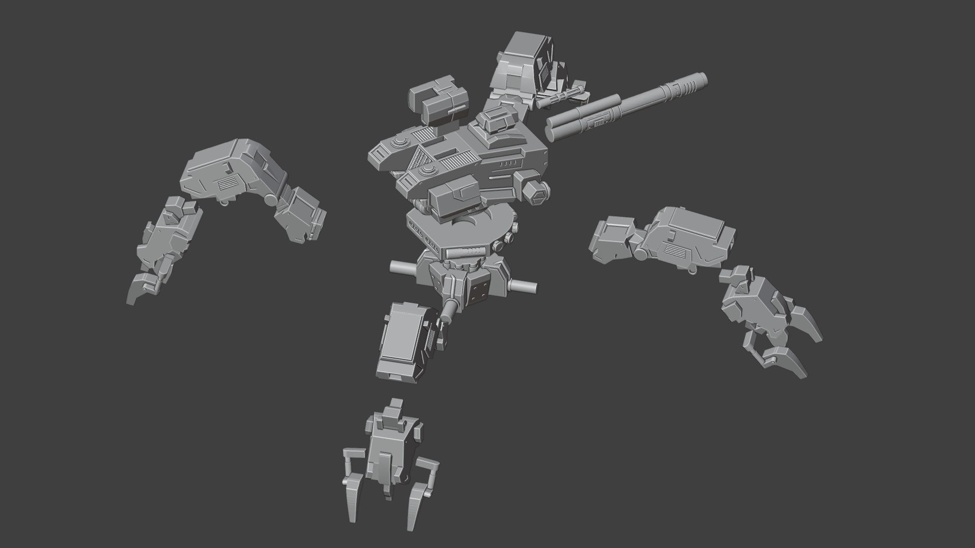 3D Model Spider Gun Walker - TurboSquid 2271287