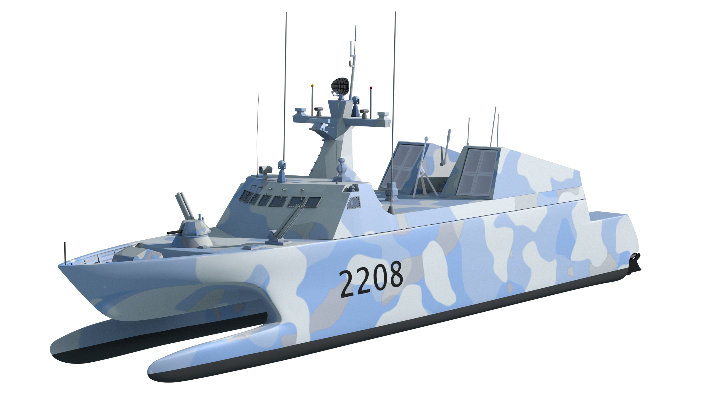 Type 022 missile boat 3D model - TurboSquid 1804434