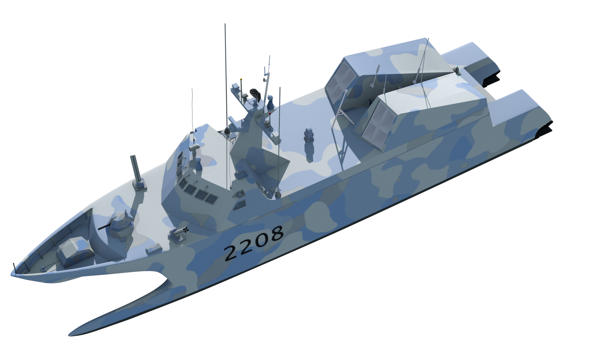 Type 022 missile boat 3D model - TurboSquid 1804434