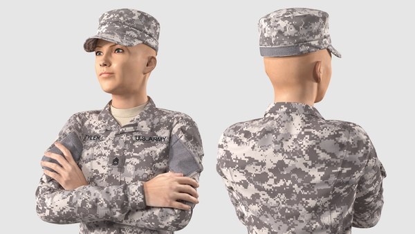 Female Soldier Military ACU Uniform 3D model - TurboSquid 1793880