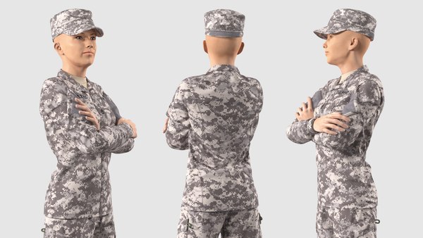 Female Soldier Military ACU Uniform 3D model - TurboSquid 1793880