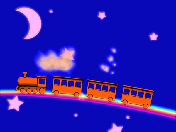 free zipped toy train rainbowexpress 3d model