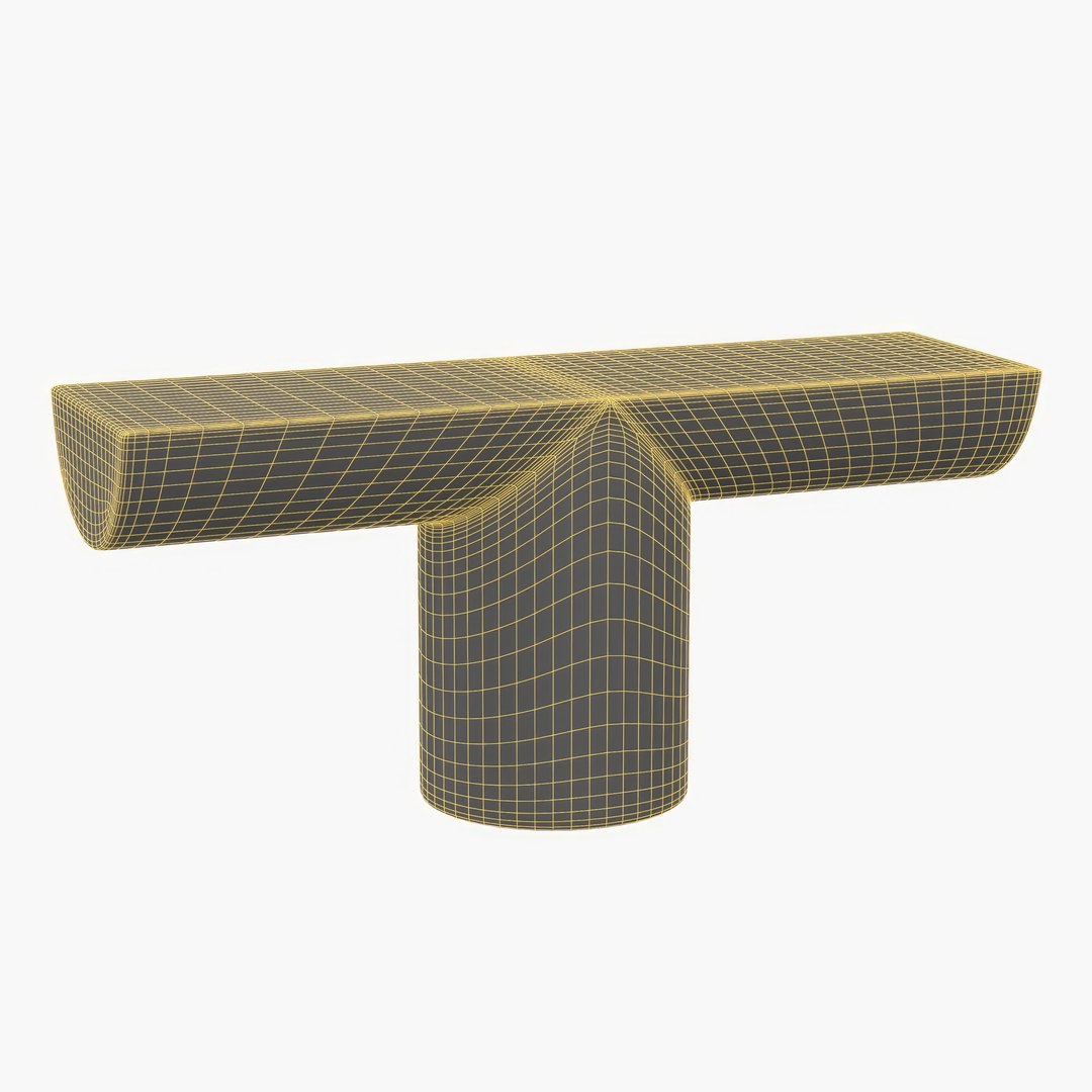 3D Model T Console Black Steel - TurboSquid 2087282