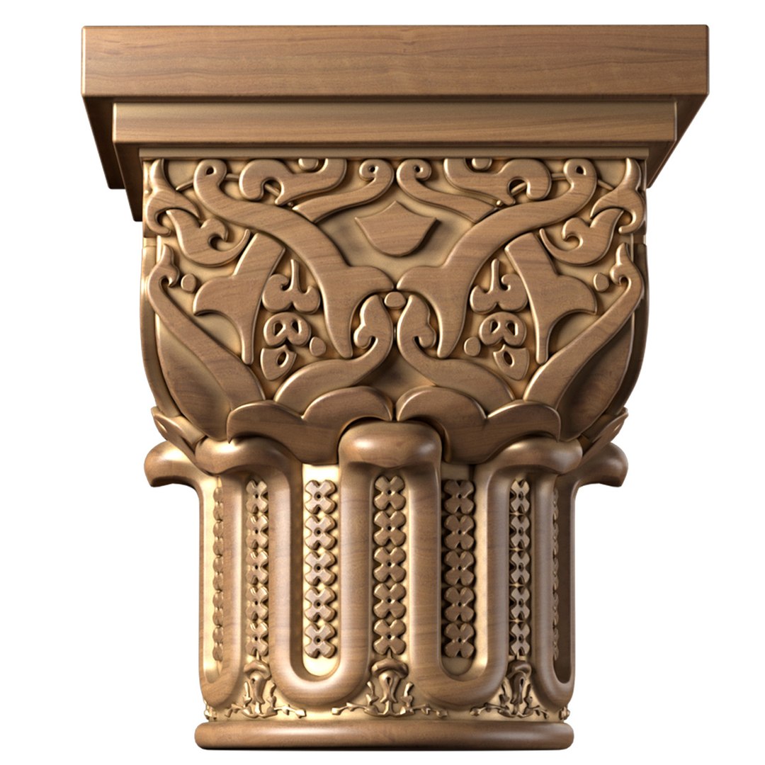 3D Model Arabic Oriental Wooden Column Capital 3D Model - TurboSquid ...