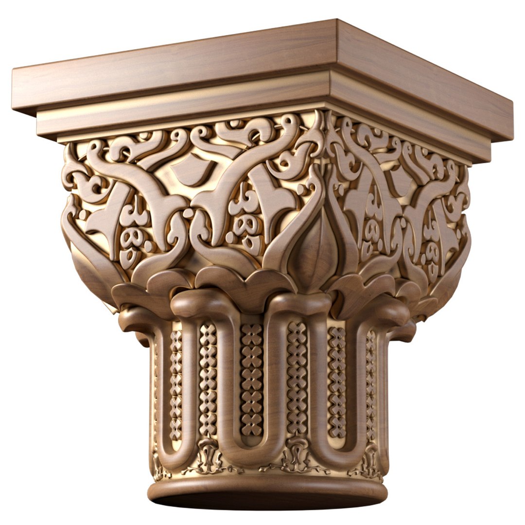 3D Model Arabic Oriental Wooden Column Capital 3D Model - TurboSquid ...