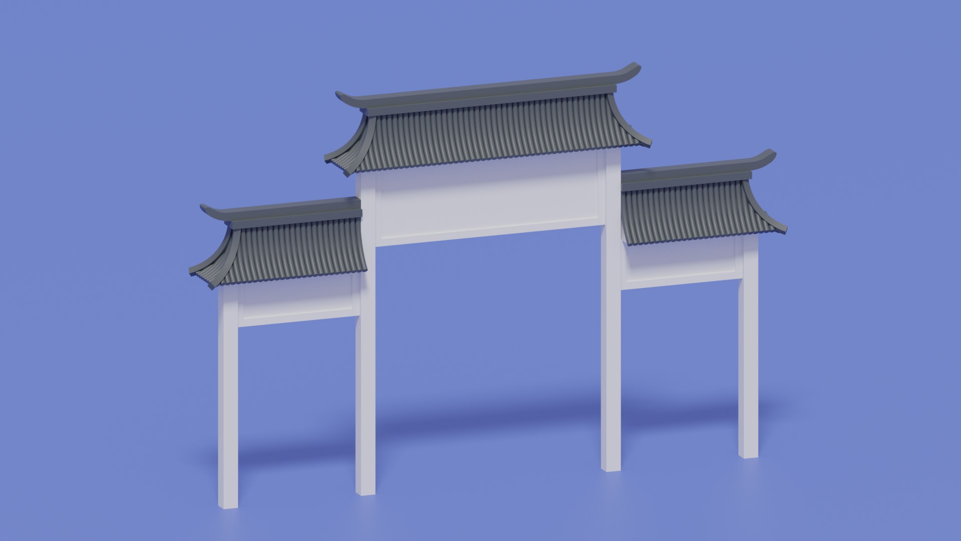 3D Cartoon Ancient Chinese Gate Model - TurboSquid 2226740