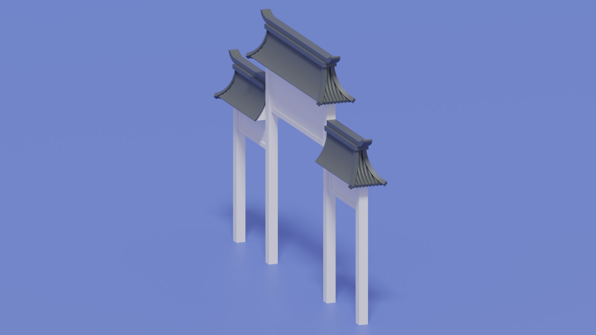 3D Cartoon Ancient Chinese Gate Model - TurboSquid 2226740