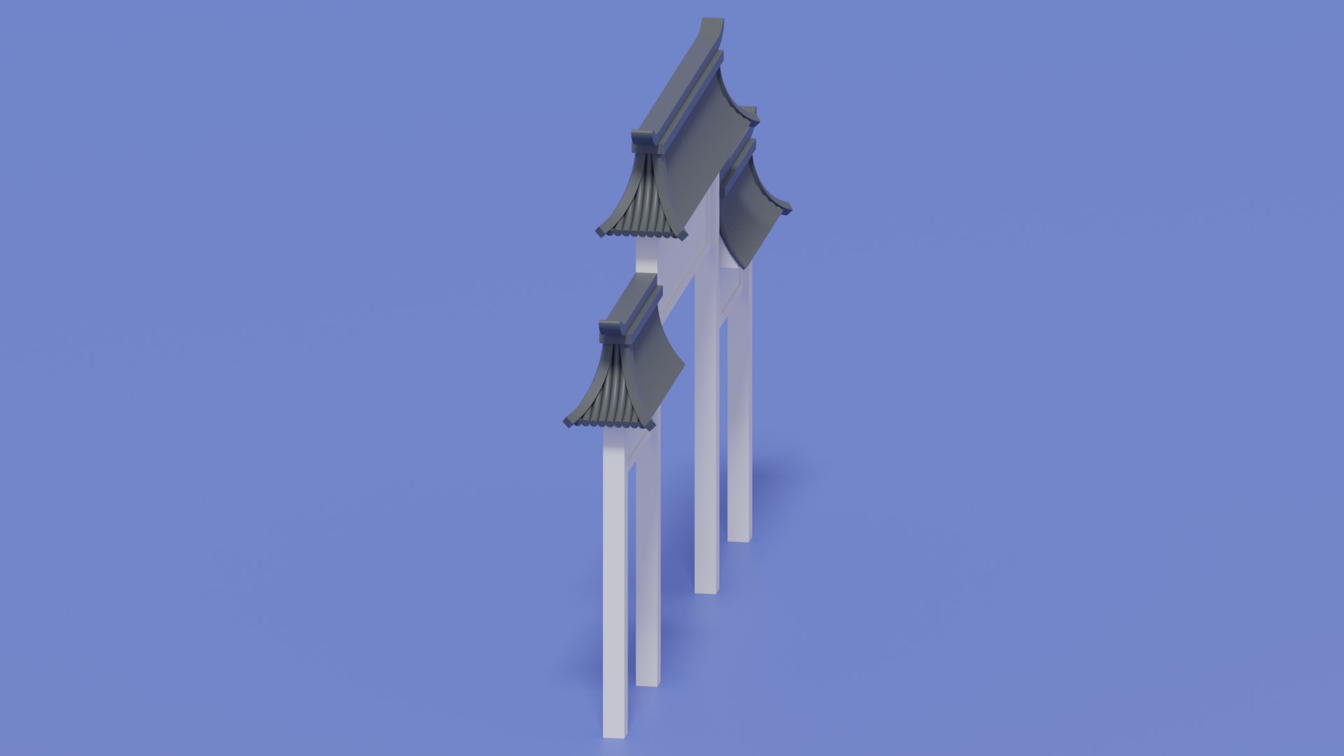 3D Cartoon Ancient Chinese Gate Model - TurboSquid 2226740