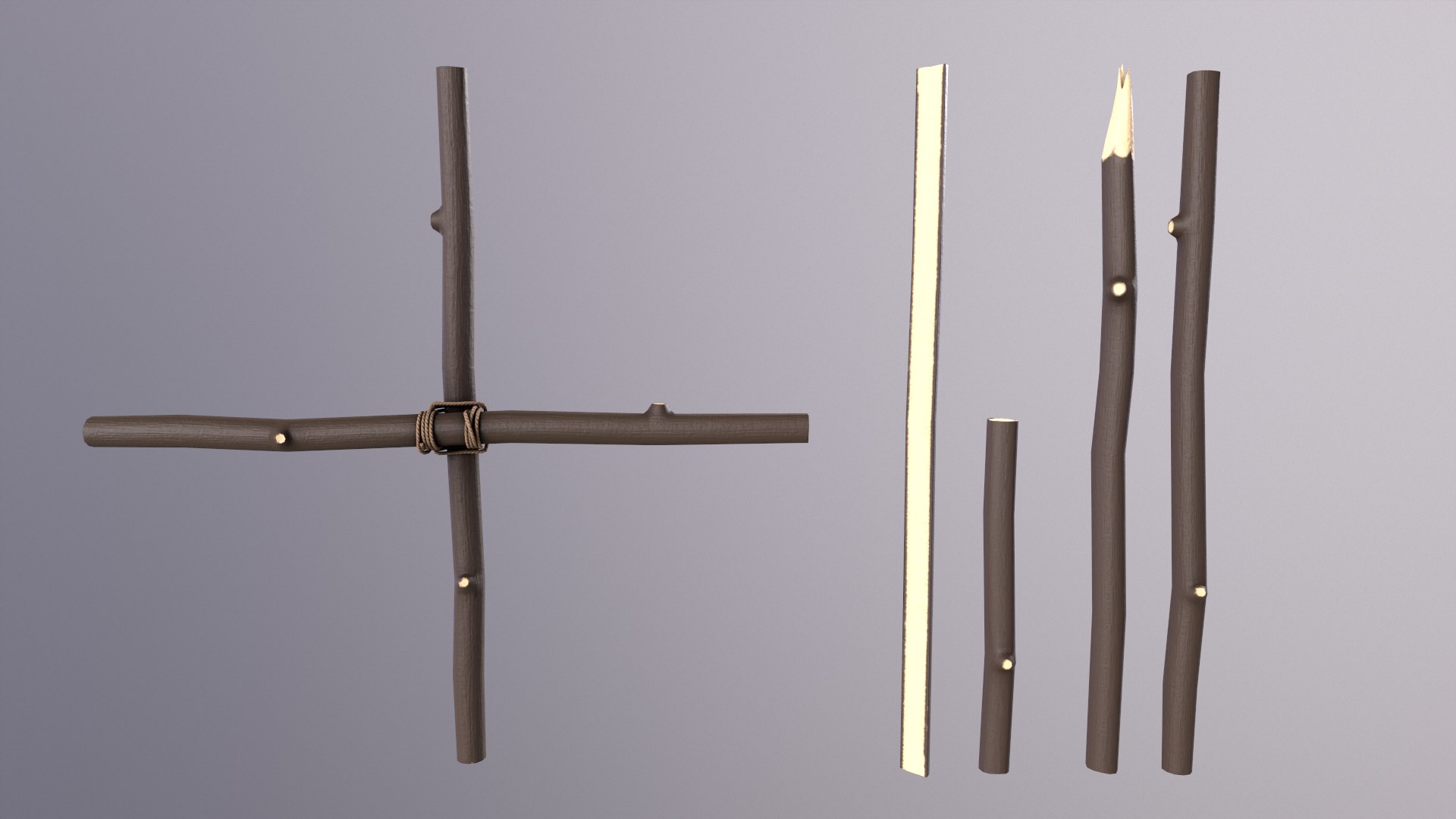 3D Model Wood Sticks Mini Pack - TurboSquid 1745970