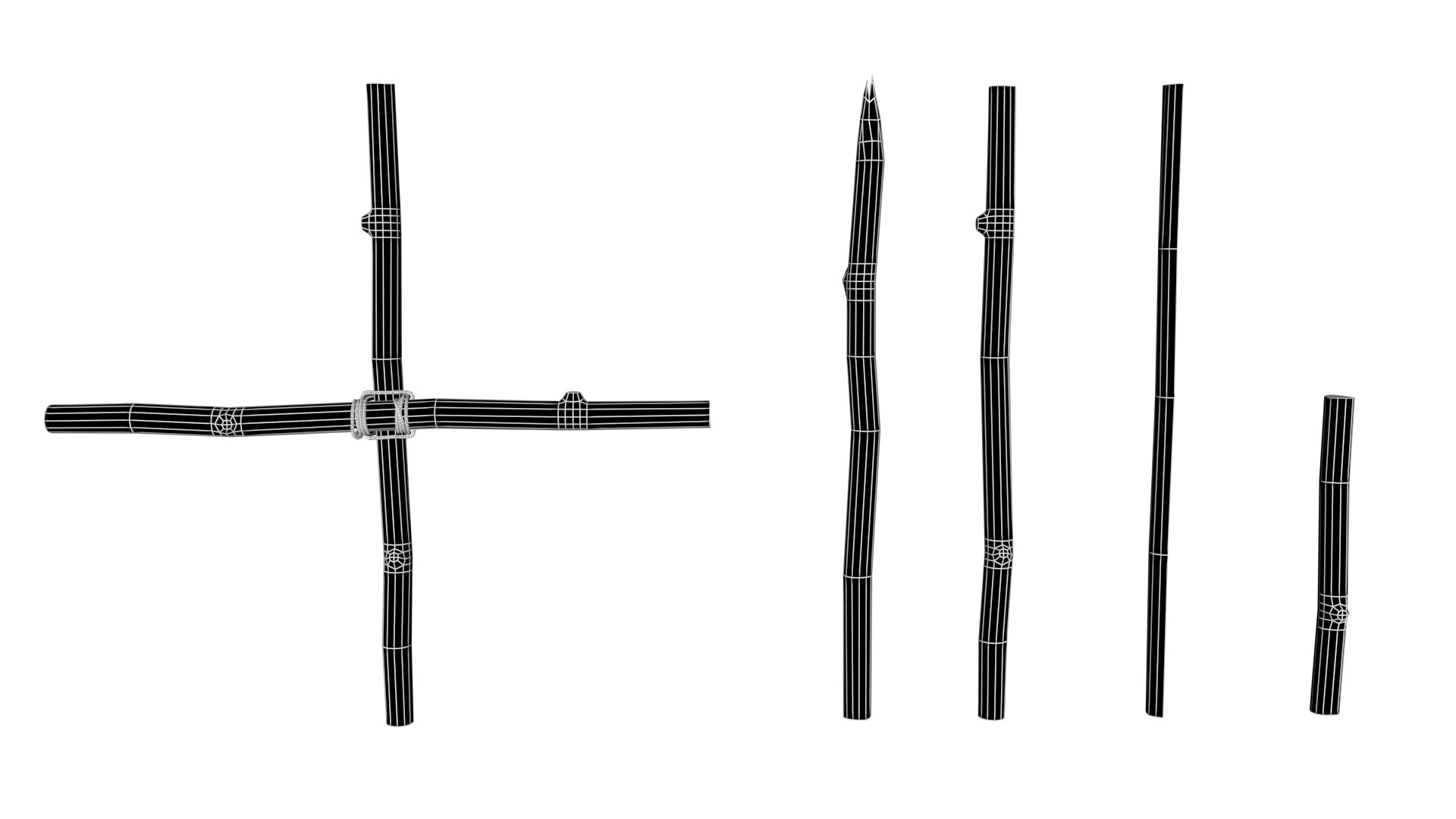 3D Model Wood Sticks Mini Pack - TurboSquid 1745970